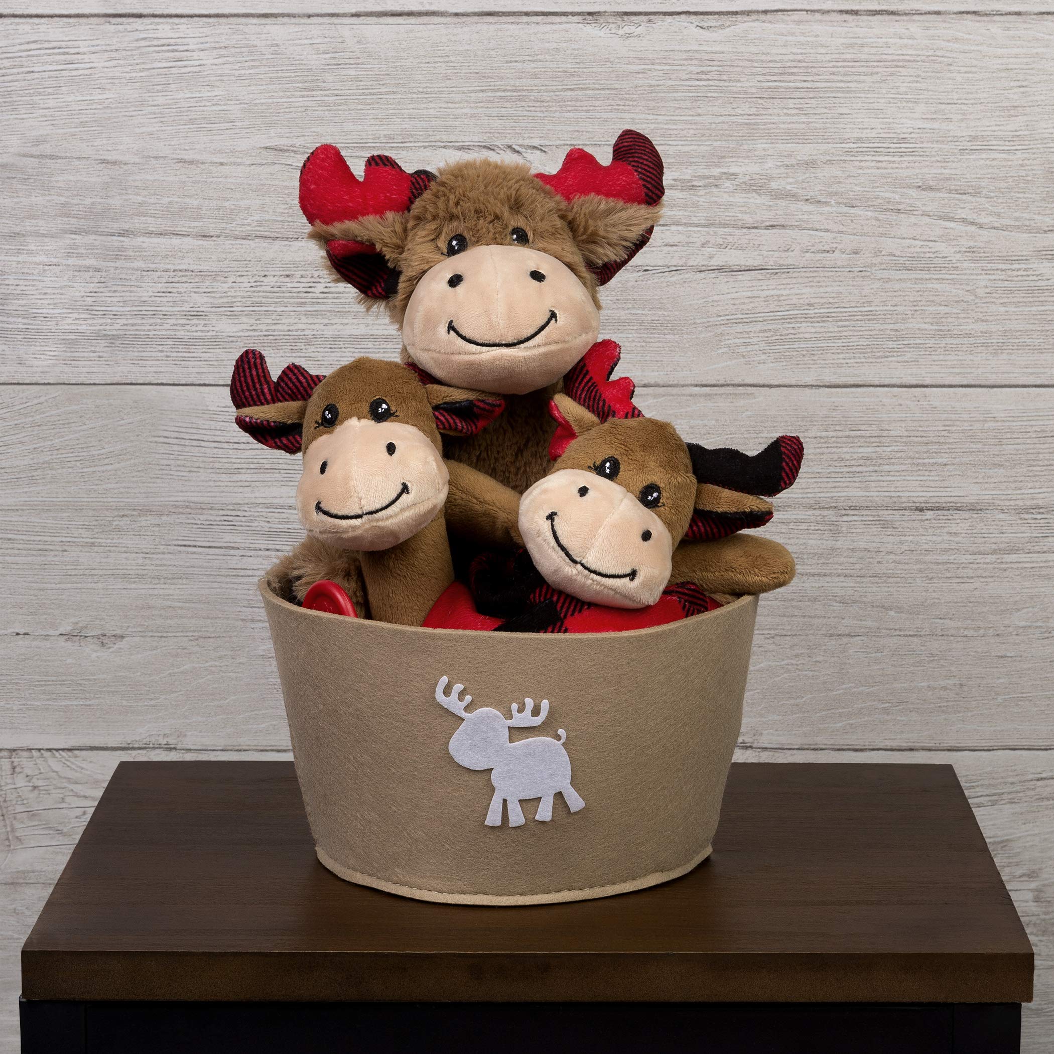 Trend Lab Buffalo Check Moose 4Piece Plush Gift Set Bucket