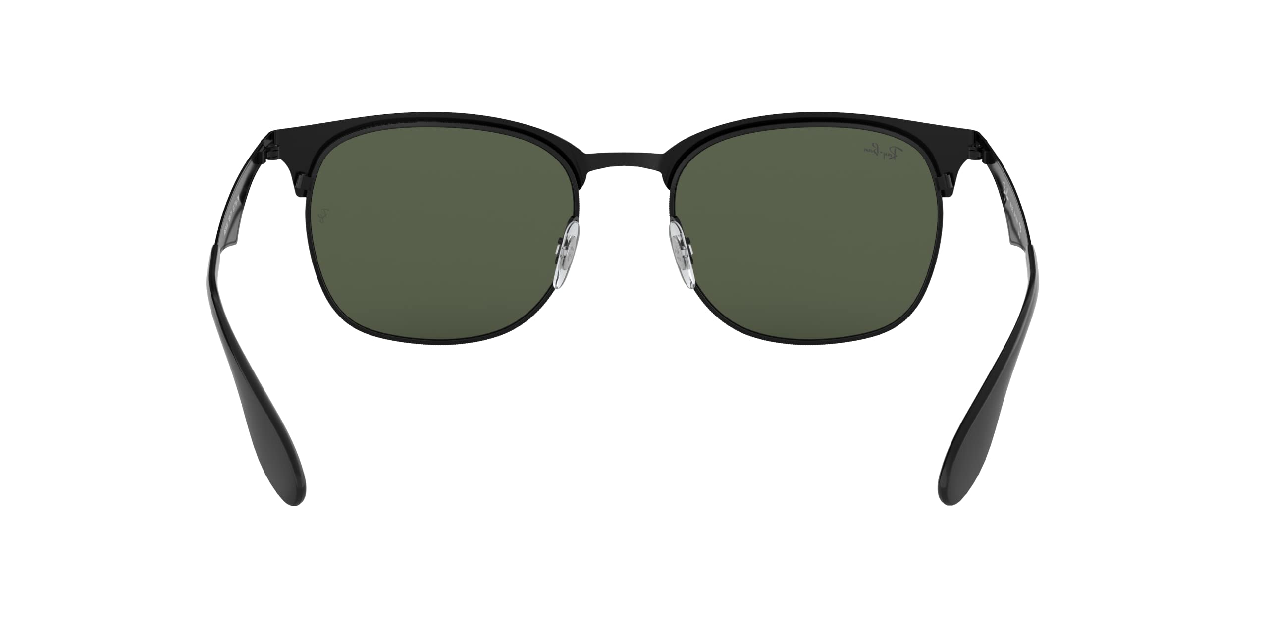 Ray-Ban RB3538 Square Sunglasses, Matte Black On Black/Dark Green, 53 mm