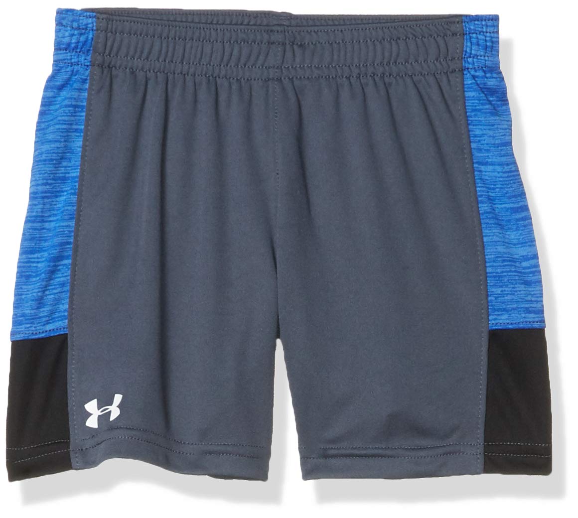 Under Armour Boys' Toddler Stunt Short, Wire/Powderkeg Blue H19, 2T