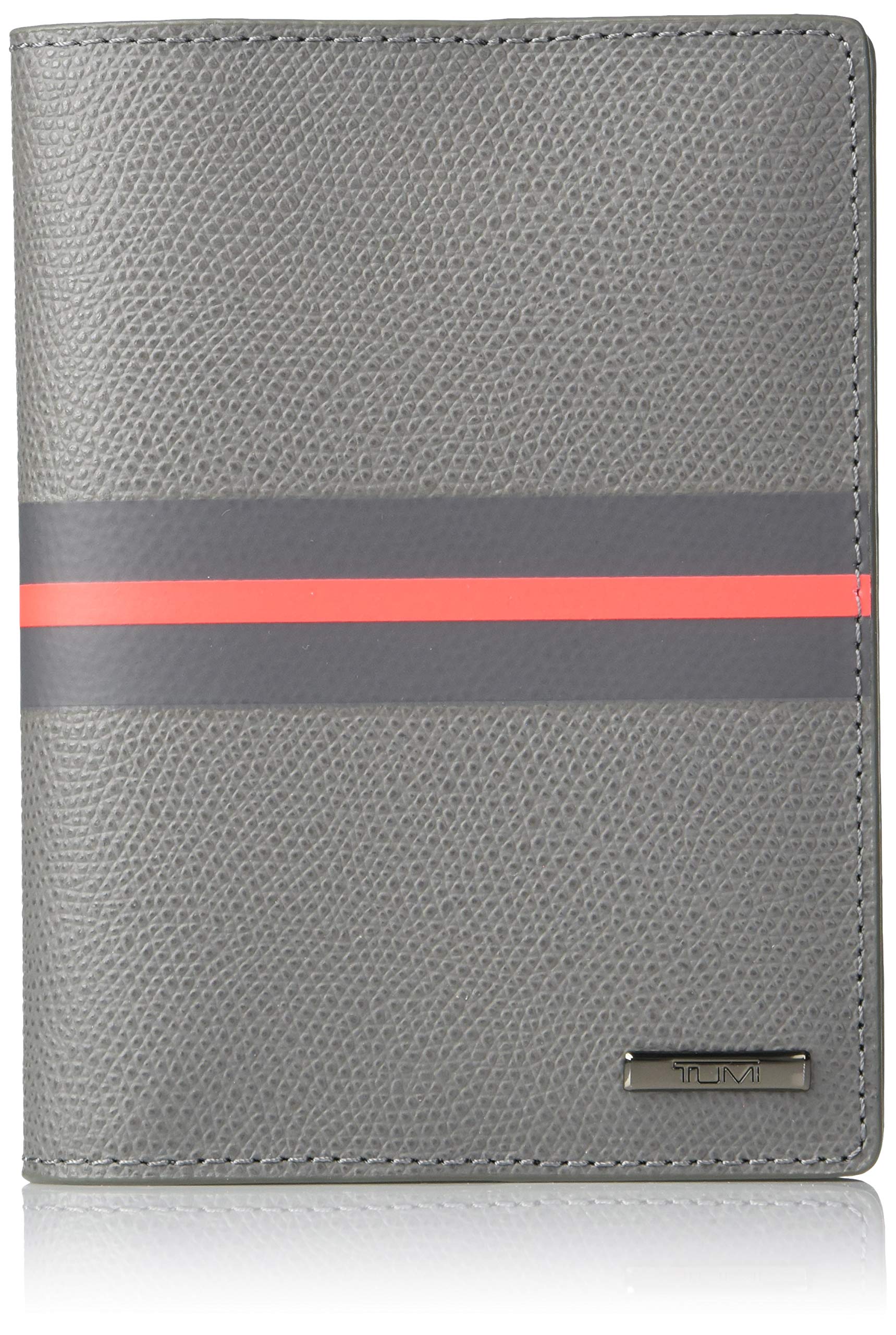 TUMI(トゥミ) Men's Leather Travel Wallet, Gray Stripes