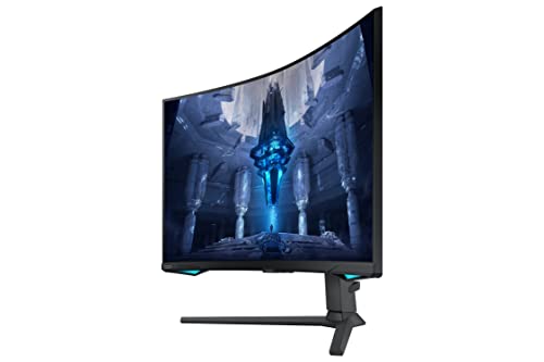 SAMSUNG 32" Odyssey Neo G7 4K UHD 165Hz 1ms G-Sync 1000R Curved Gaming Monitor, Quantum HDR2000, AMD FreeSync Premium Pro, Ultrawide Game View, DisplayPort, HDMI, Height Adjustable Stand, Black, 2022