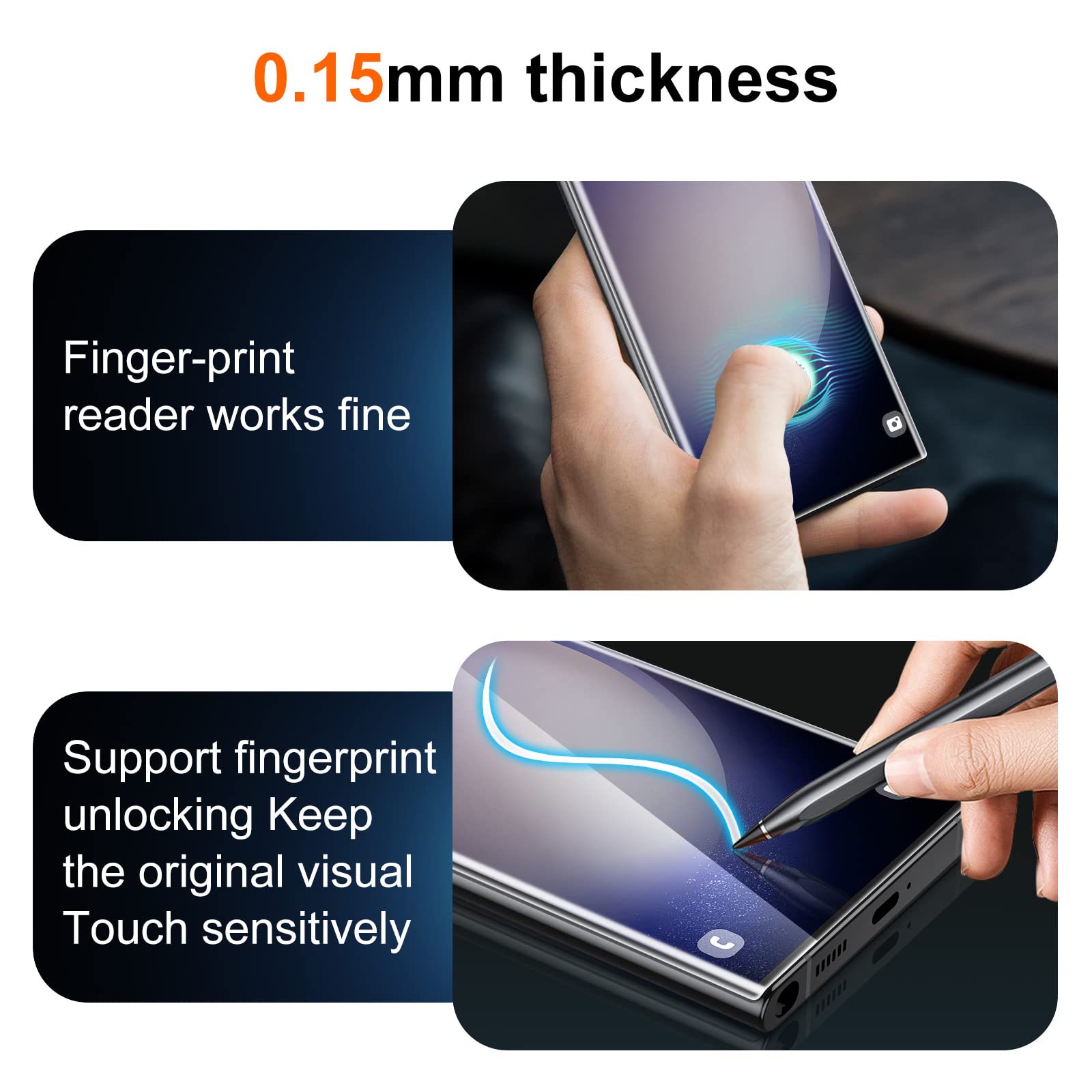 UniqueMe [2+2 Pack Compatible for Samsung Galaxy S23 Ultra 6.8 inch Screen Protector Flexible TPU