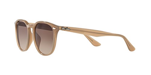 Ray-Ban RB4259F Low Bridge Fit Round Sunglasses, Opal Beige/Brown Gradient, 53 mm