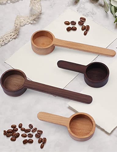 Wooden Coffee Spoon, Coffee Scoop Measuring for Coffee Beans, Whole Beans Ground Beans or Tea, Home Kitchen Tools Utensils (3.8in, beech)