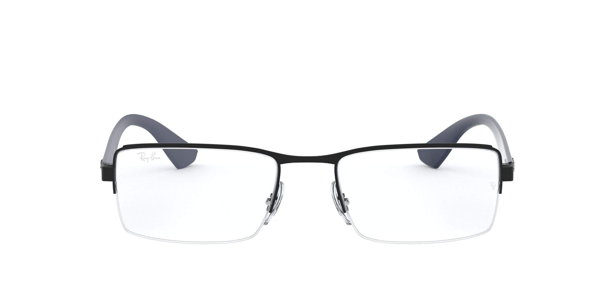 Ray-Ban Rx6331 Rectangular Prescription Eyeglass Frames, Matte Black/Demo Lens, 54 mm