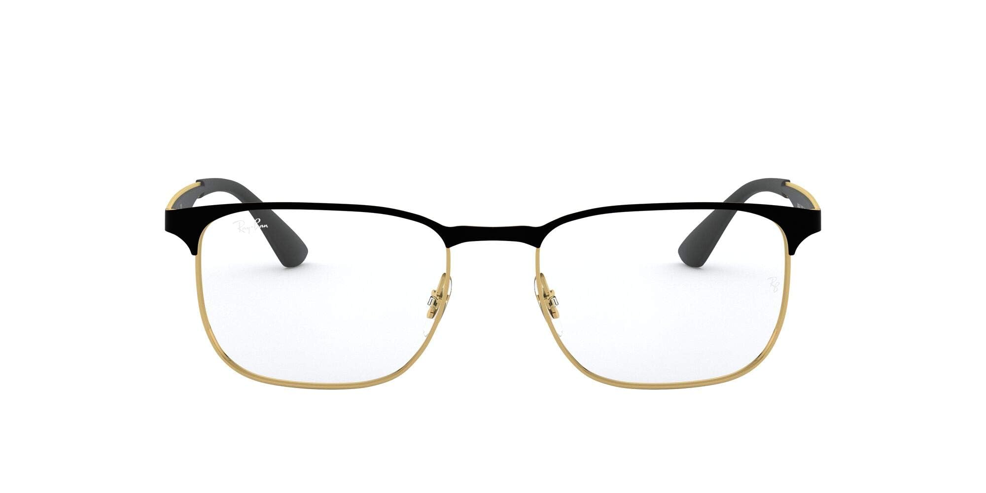 Ray-Ban RX6363 Square Prescription Eyeglass Frames, Black On Arista/Demo Lens, 54 mm