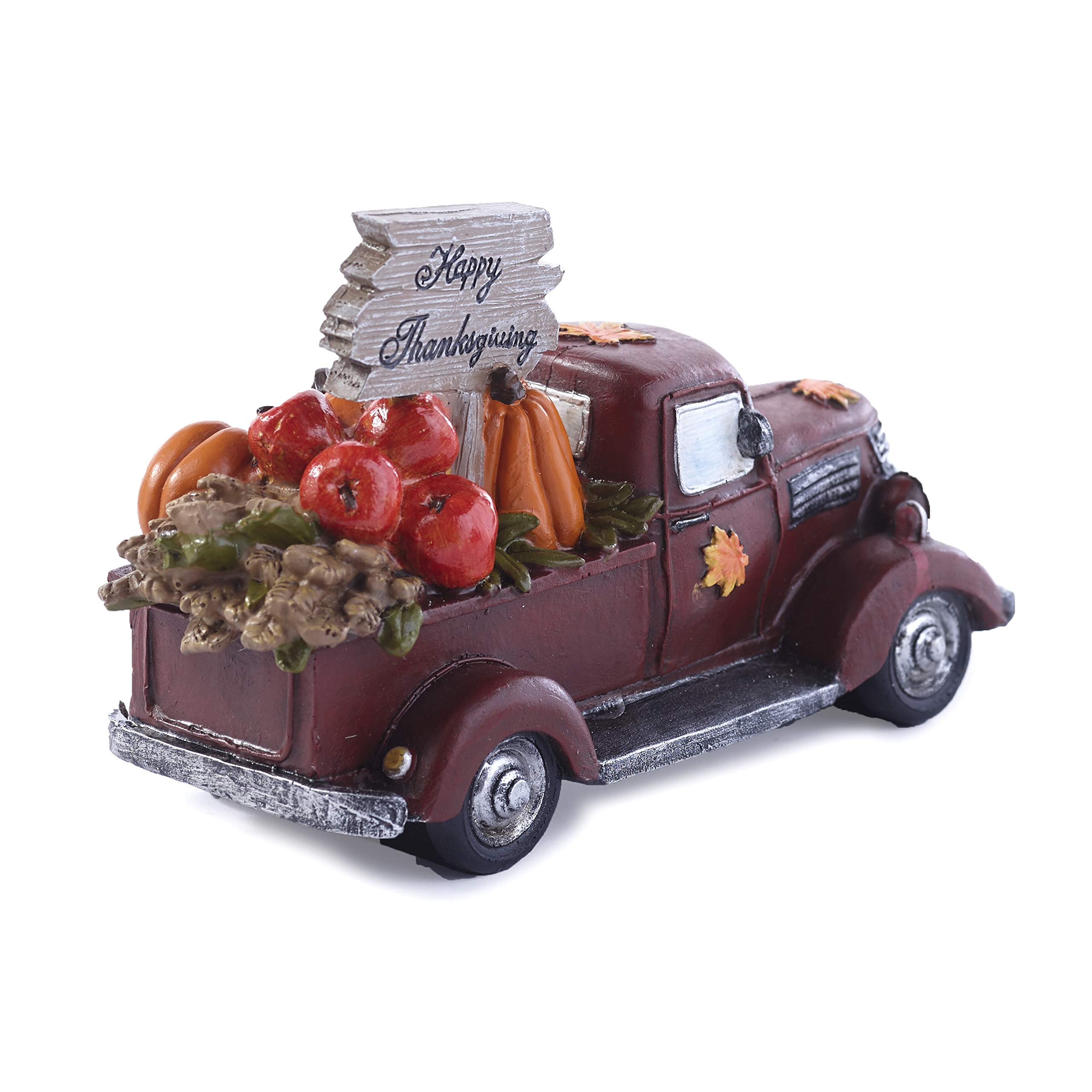 The Lakeside Collection Harvest Lighted Pickup Truck with Pumpkins in Rear Bed - Be Thankful