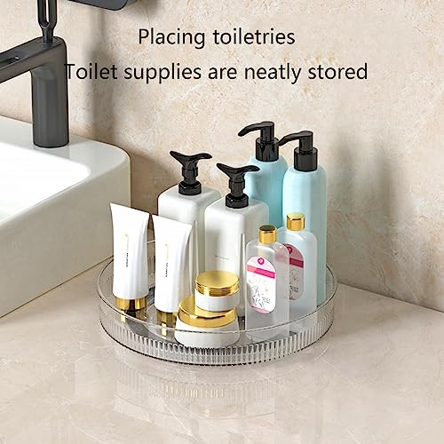 Turntable Spices Rack Organizer Bathroom Kitchen Cabinet 360Rotating Food Storage Container For Countertop Refrigerator Clear Plastic Lazyssusan Turntable Bathroom Large Capacity Durable Material