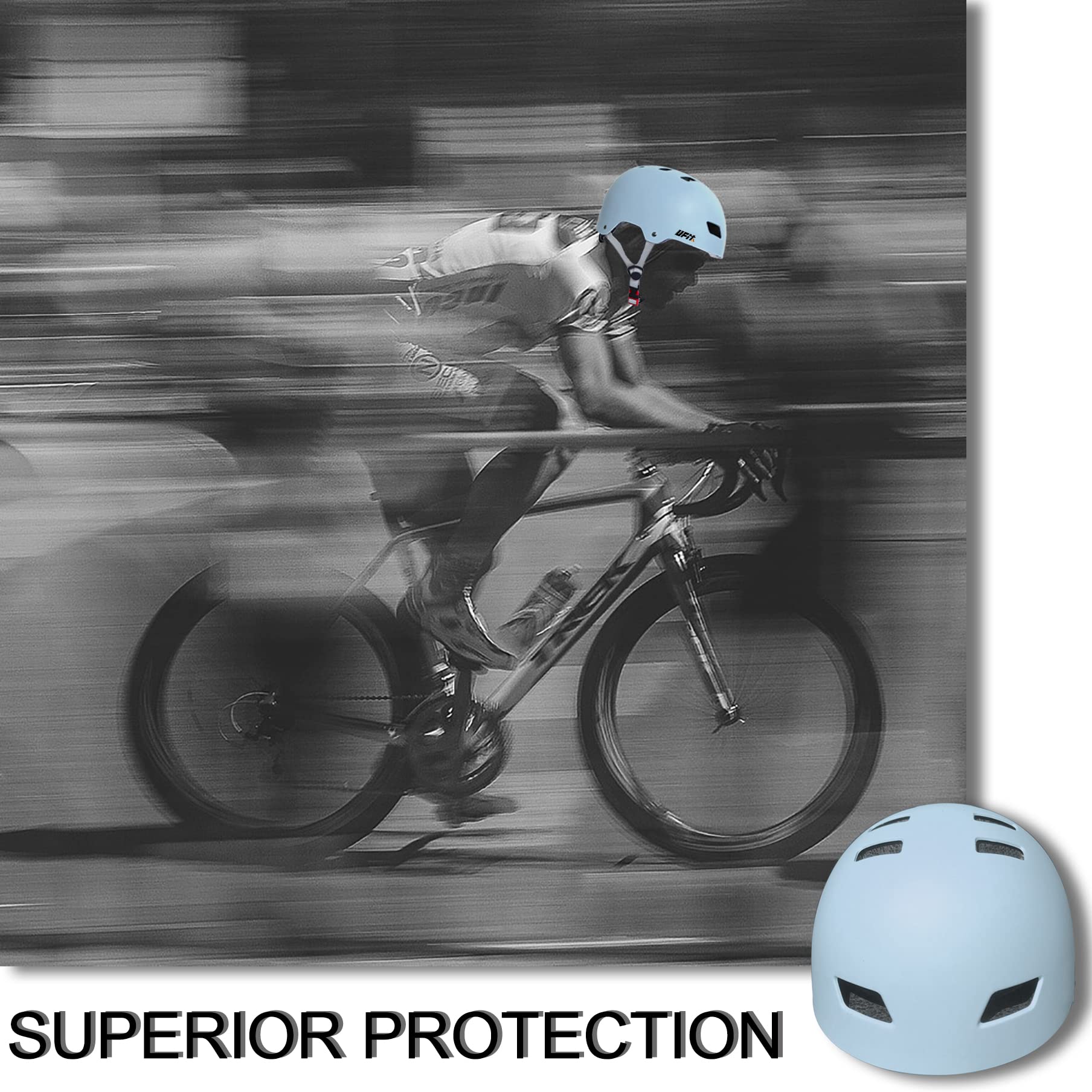 UniqueFit Kids Adult Helmet Adjustable Protective Helmet for Scooter Cycling Roller Skate (Gray, Large)