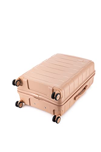 Rockland Vienna Hardside Luggage with Spinner Wheels, Champagne, 3-Piece Set (20/24/28)