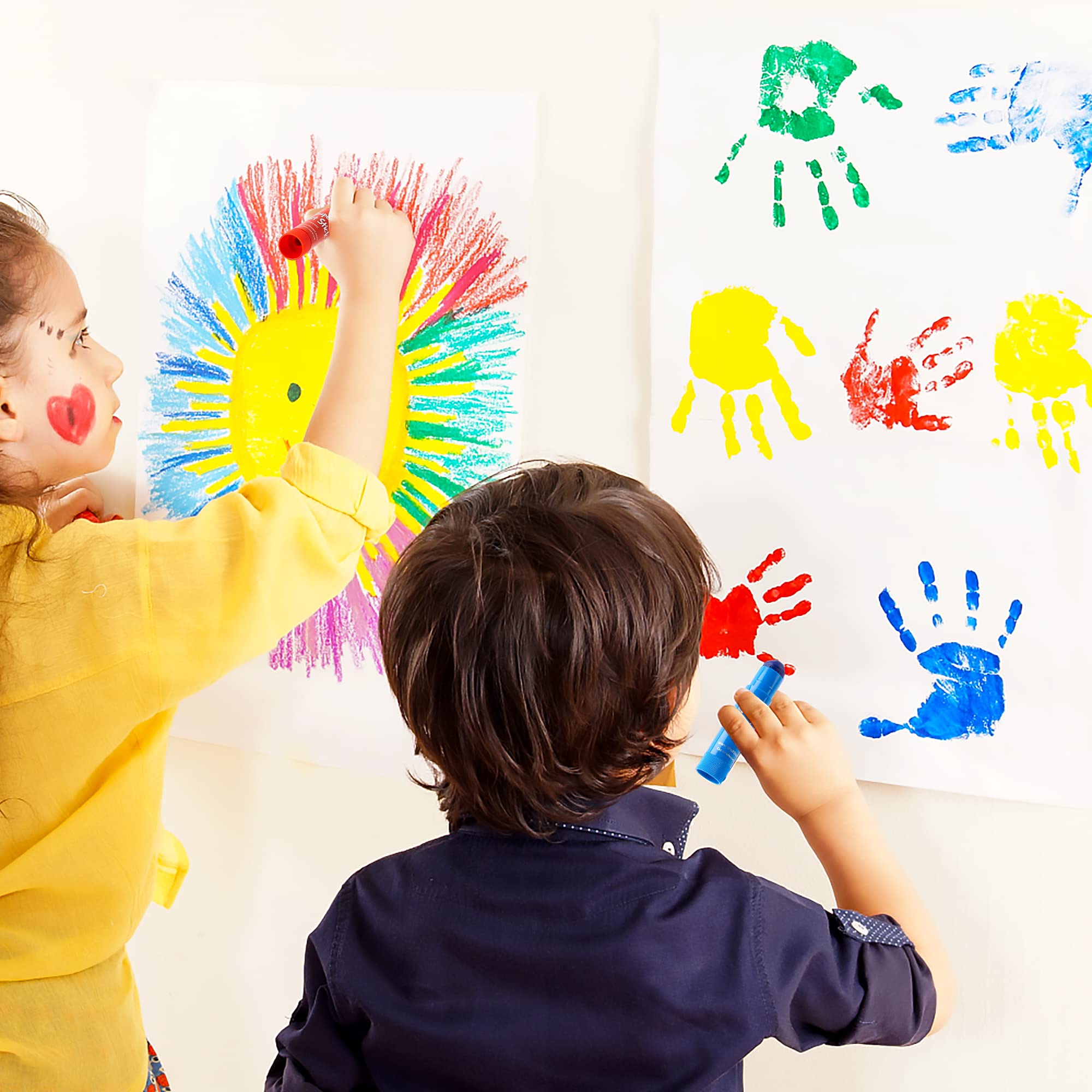 Tempera Paint Sticks, 30 Colors Solid Tempera Paint for Kids, Super Quick-drying, Washable Paint, Works Great on Paper Wood Glass Ceramic Canvas