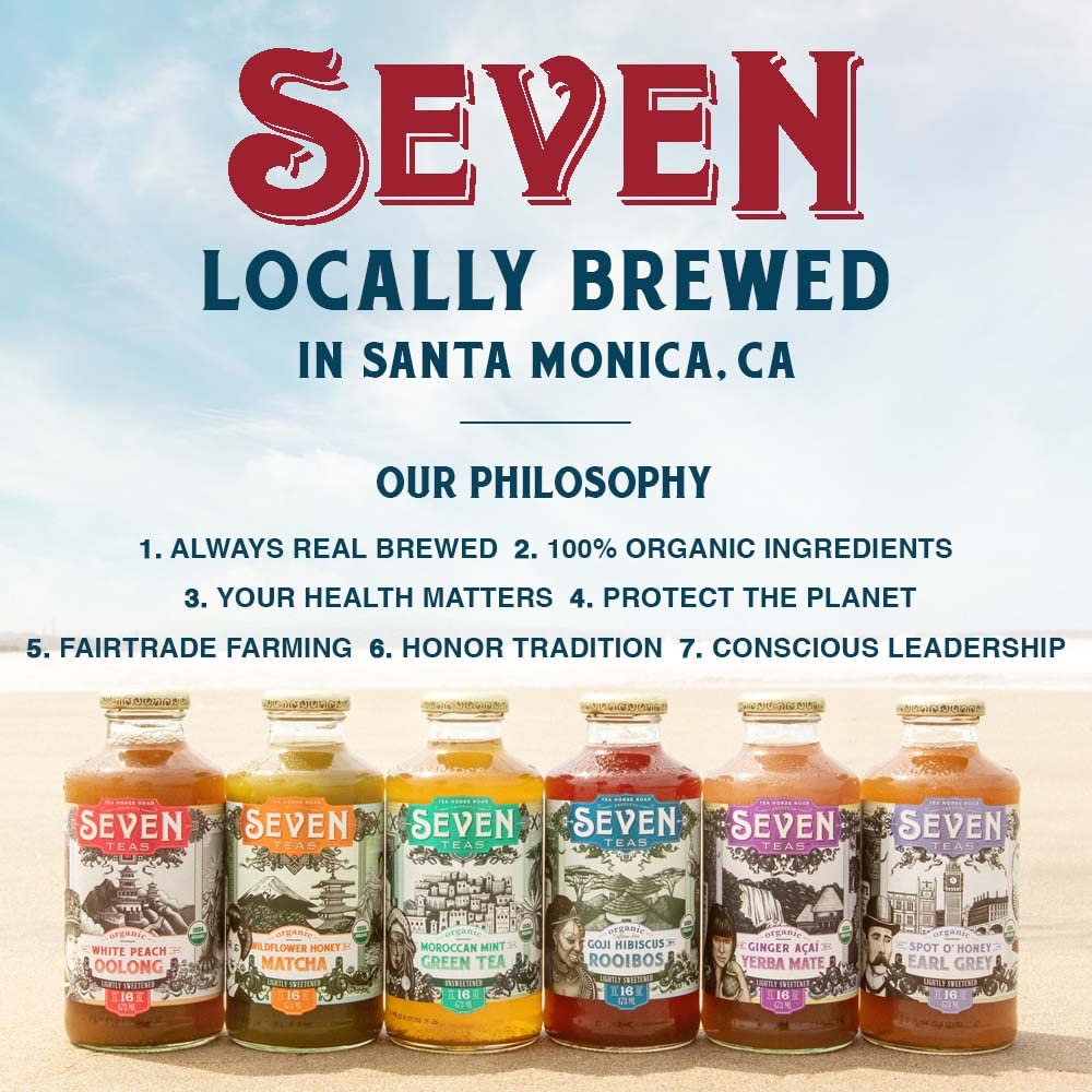 SevenTeas Around the World Variety Pack of Teas, 16 OZ (Pack of 12 Bottles), Organic, Bottled Iced Teas
