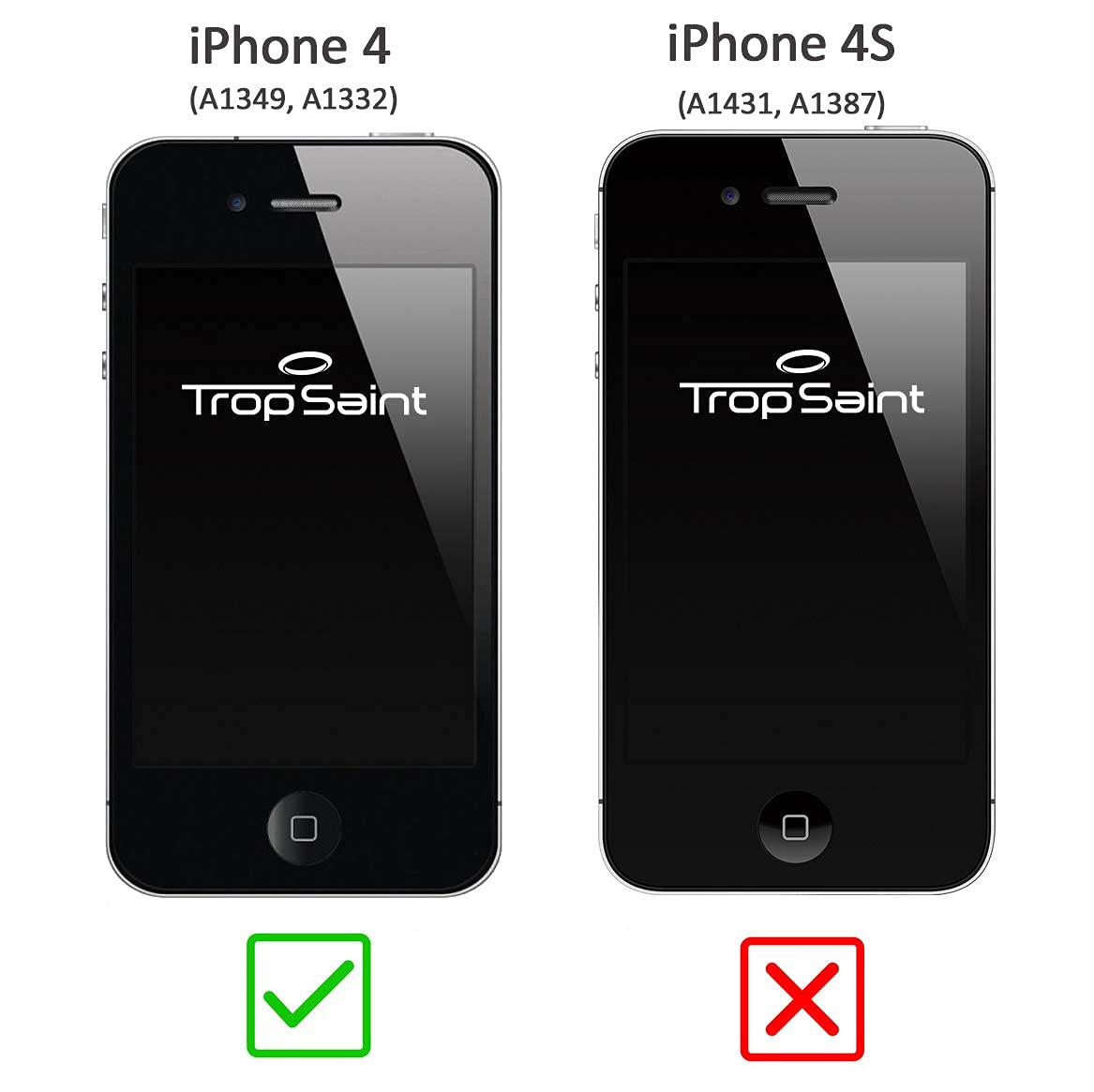 Trop Saint® Display Touch Screen Digitizer LCD Replacement Assembly for iPhone 4 with Repair Tools and Magnetic Project Map - White