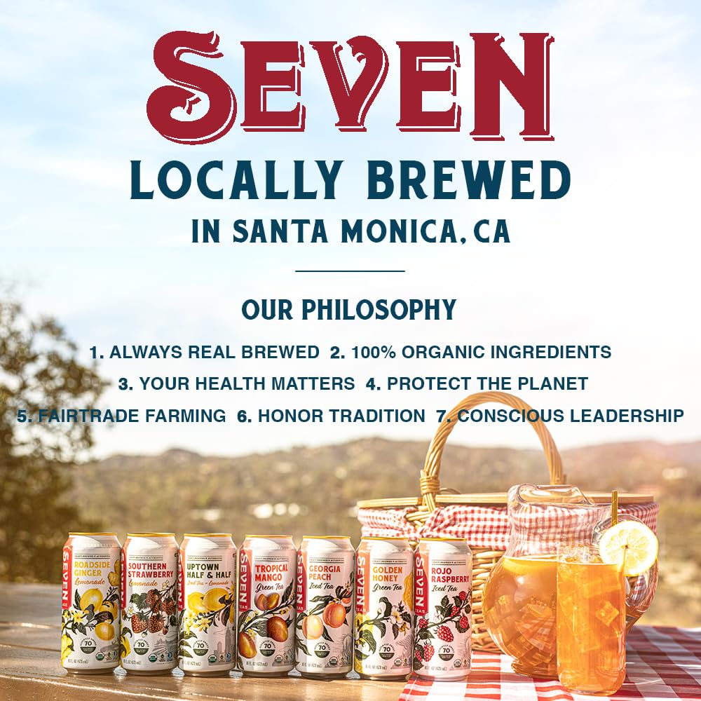 SevenTeas Roadtrip Variety Pack, 16 OZ (Pack of 12 Cans), Organic Iced Tea and Lemonade