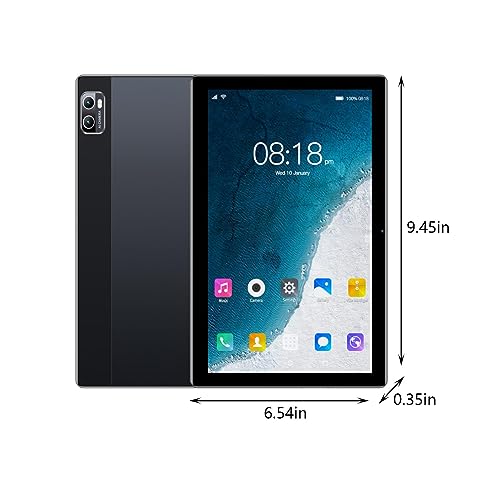 Upgrade 10.1 Inch Ultra-Thin HD Tablet Computer, The New Dual High-Definition Camera ,10 Core IPS HD Screen, WiFi, Bluetooth, Android Voice Call, Game Tablet, Dual Card Dual Standby (Black)