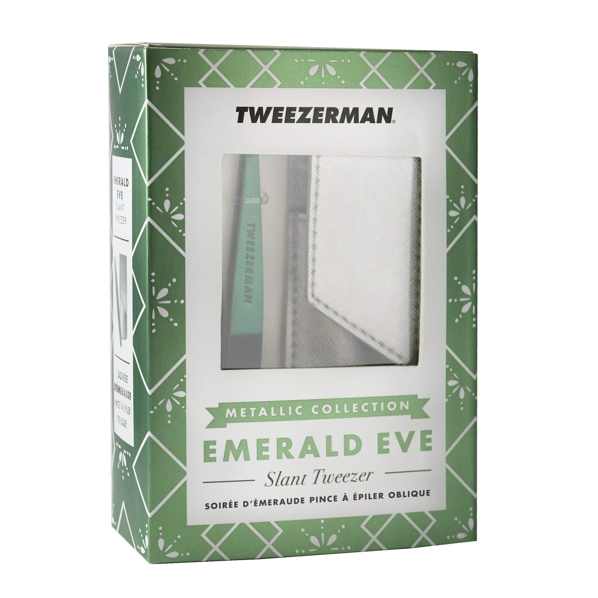 Tweezerman Emerald Eve Slant Tweezer & Pouch