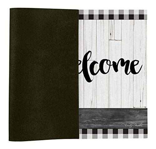 Studio M MatMates Farmhouse Daisies Decorative Floor Mat Indoor or Outdoor Doormat with Eco-Friendly Recycled Rubber Backing, 18 x 30 Inches