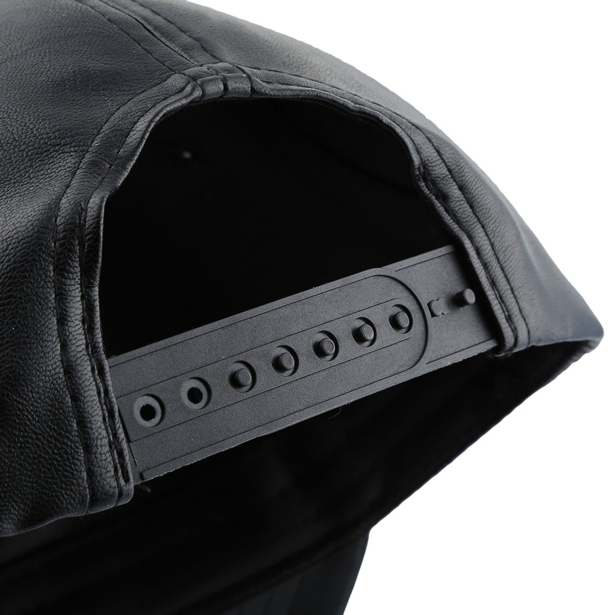 Samtree Unisex Baseball Cap,Adjustable PU Leather Corduroy Sun Protection Sport Hat(01-Black(Leather))