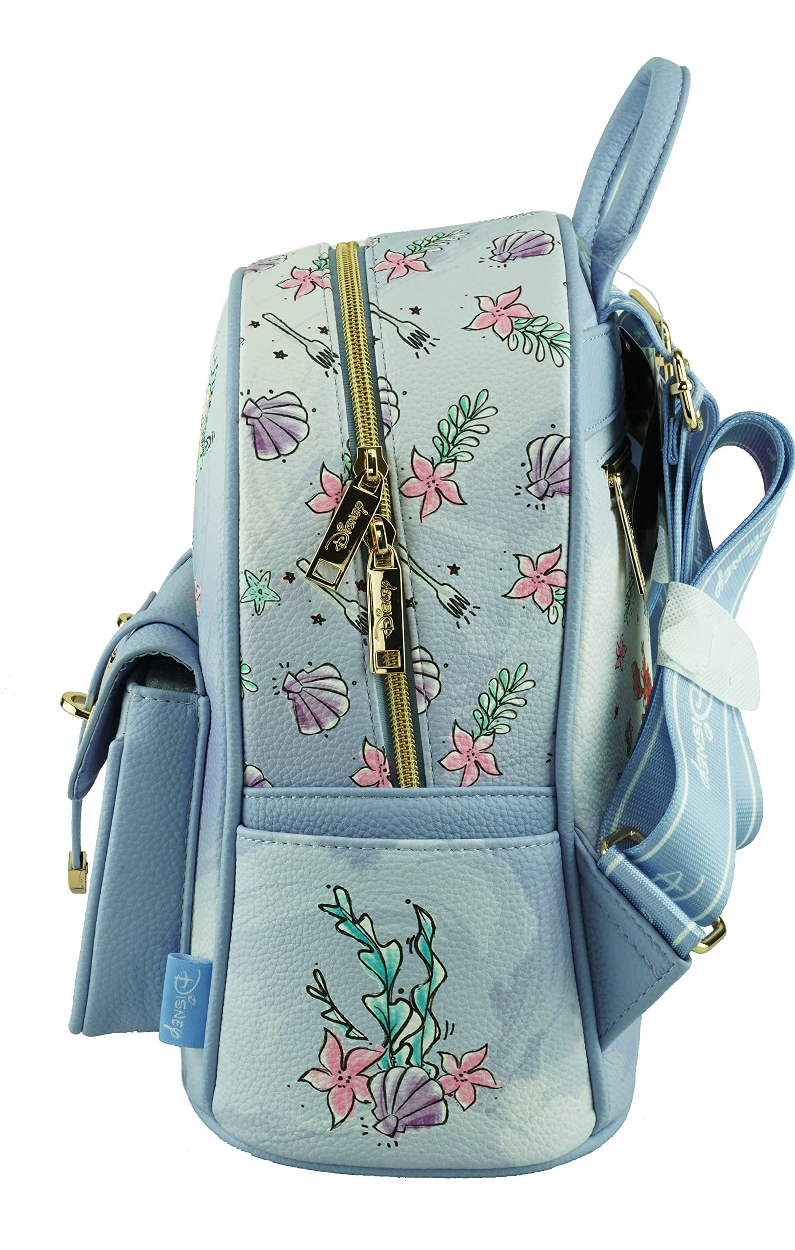 Wondapop Disney The Little Mermaid Ariel 11" Vegan Leather Fashion Mini Backpack