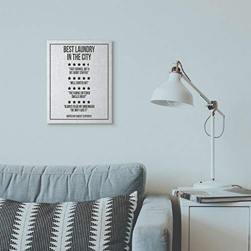 Stupell Industries Five Star Laundry Funny Word Black and White Design Canvas Wall Art, 16 x 20, Multi-Color