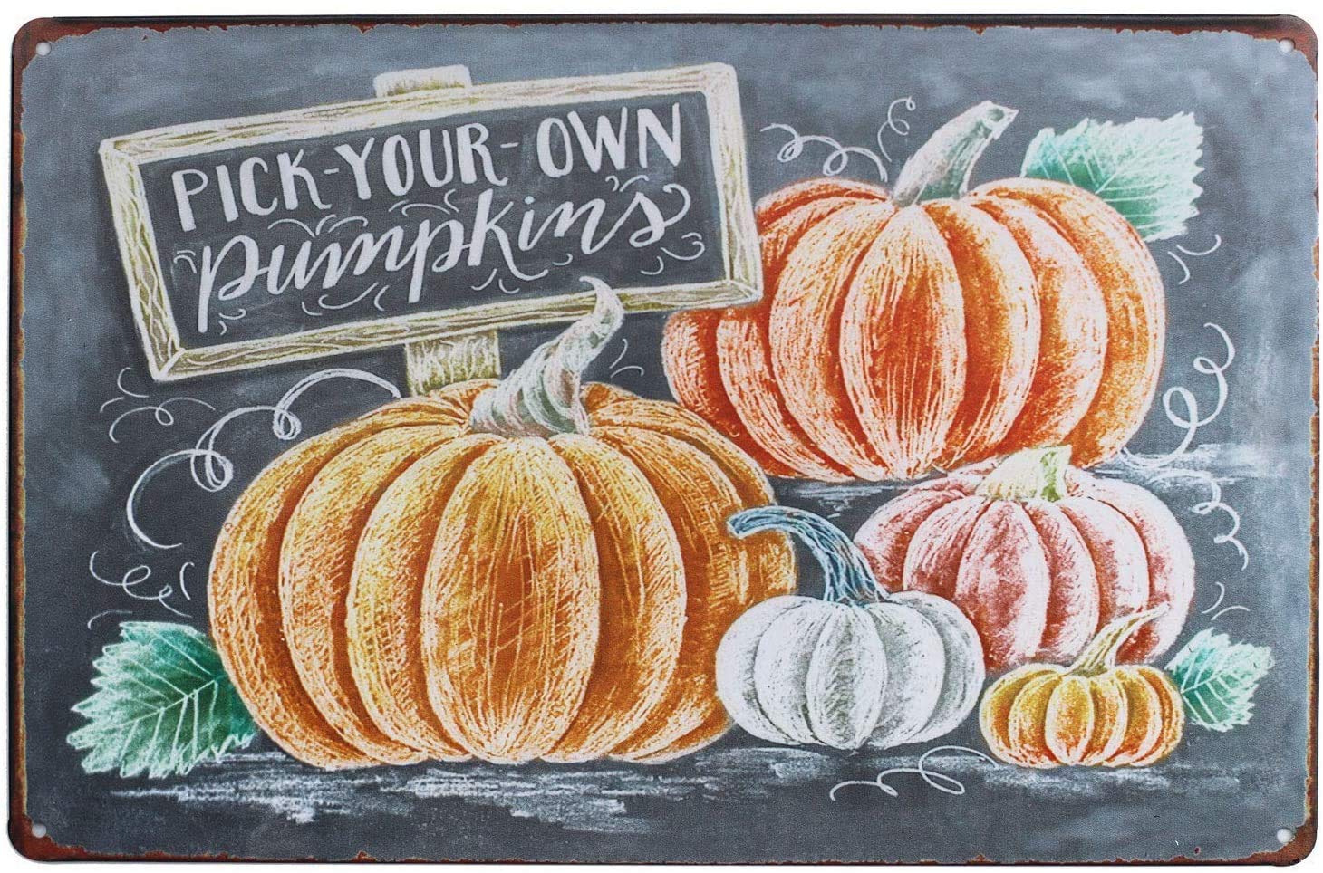 XUNXINYOUBI Pick Your Own Pumpkins Tin Wall Sign Retro Metal Poster Plaque Hanging Warning Vintage Art Yard Garden Signs Band Cafe Bar Pub Stadium Cinema Store Gift