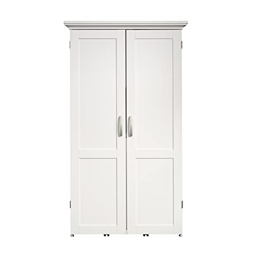 Sauder Miscellaneous Storage Craft & Sewing Armoire, L: 35.11" x W: 21.81" x H: 61.58", Glacier White finish