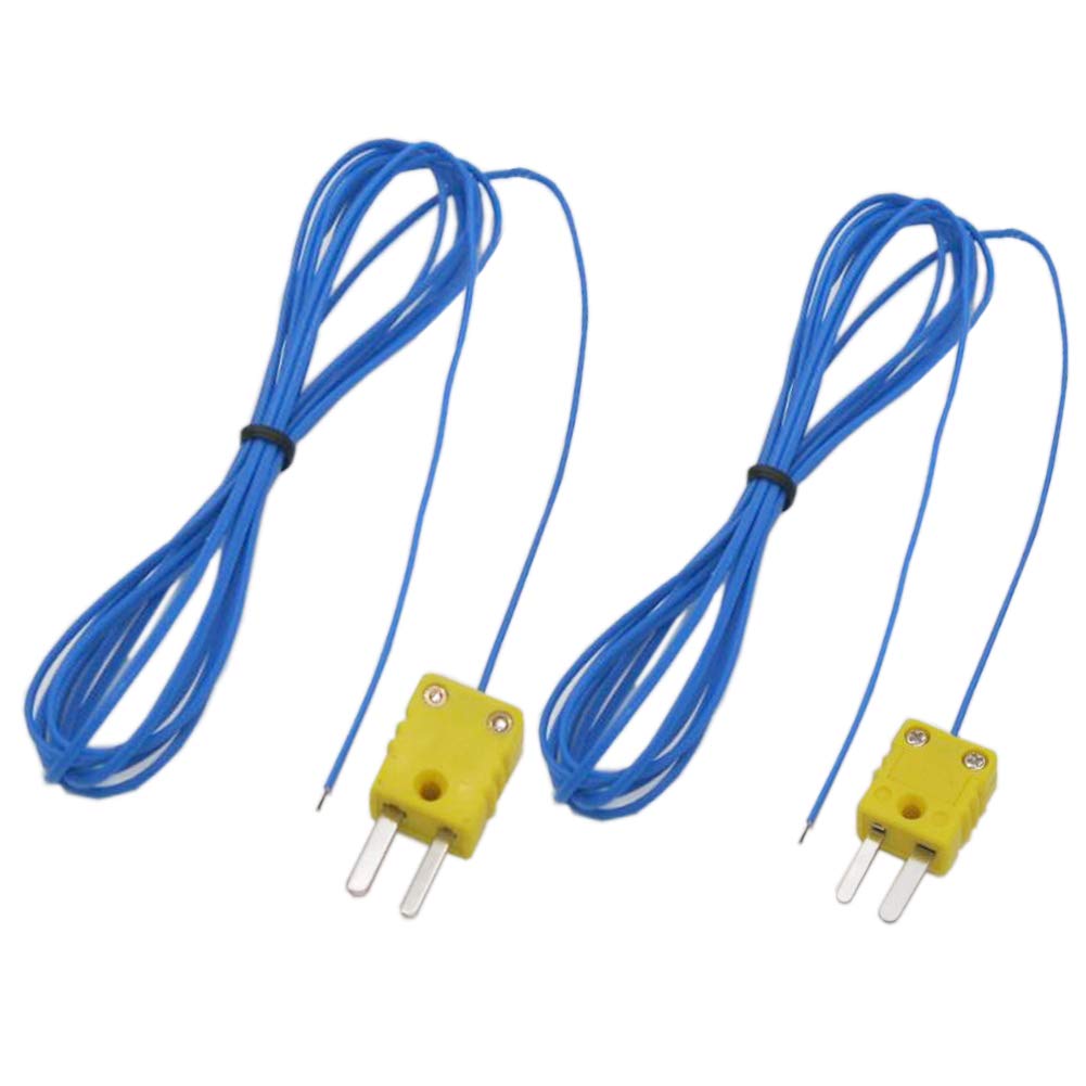 Twidec/2Pcs K-Type Temperature Probe Sensor Mini-Connector Thermocouple(Temperature Range: -50~250°C)2M TP-01