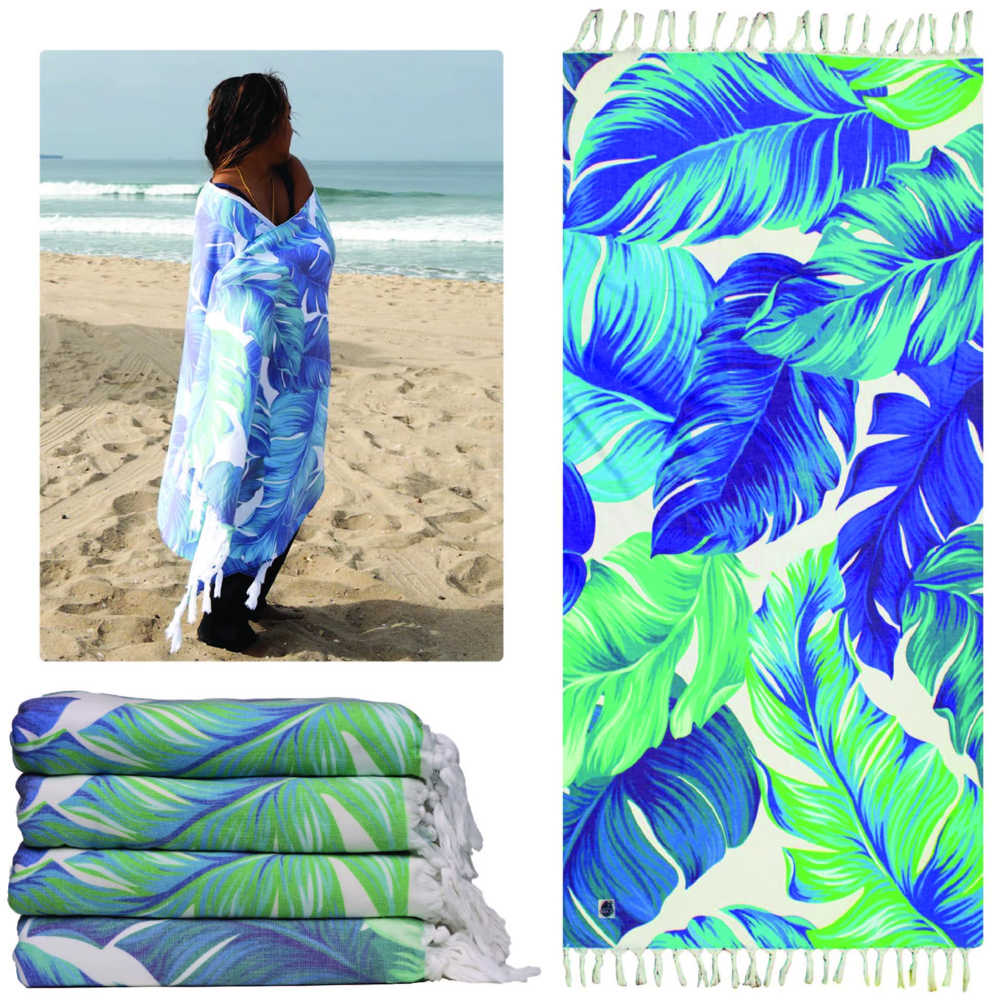 South Bay Beach Life™ - Plush, Oversized Beach Towel for Adults - Custom, XL, Personal Cotton Towels with Boho-Style Tassels - 78" Long x 38" Wide