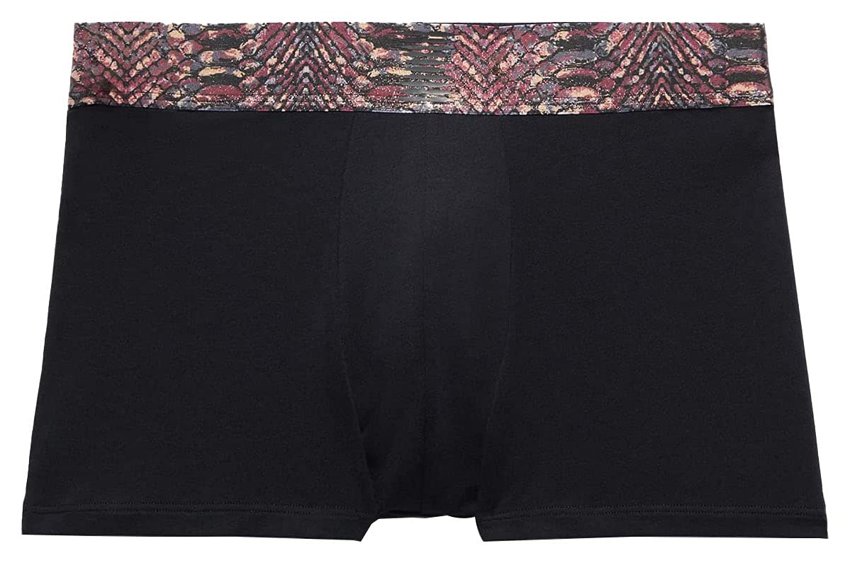 Savage X Fenty, Men's, Savage X Trunks, Logo elastic waistband, Front contour pouch, Cotton, Caviar, XS