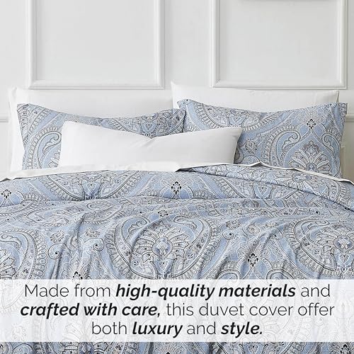 Southshore Fine Living, Inc. Oversized King Comforter Bedding Set, Down Alternative Boho Bedspread, Paisley Print Comforter, King/California King with 2 Matching Shams, Pure Melody Aqua