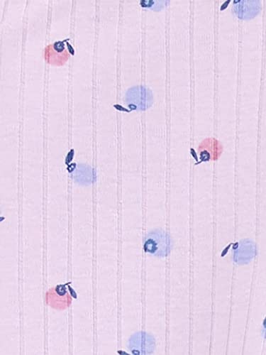 Simple Joys by Carter's Toddler Girls' 4-Piece Short-Sleeve Shirts and Pants Playwear Set, Pack of 2, Blue Stripe/Lilac Fruit, 5T