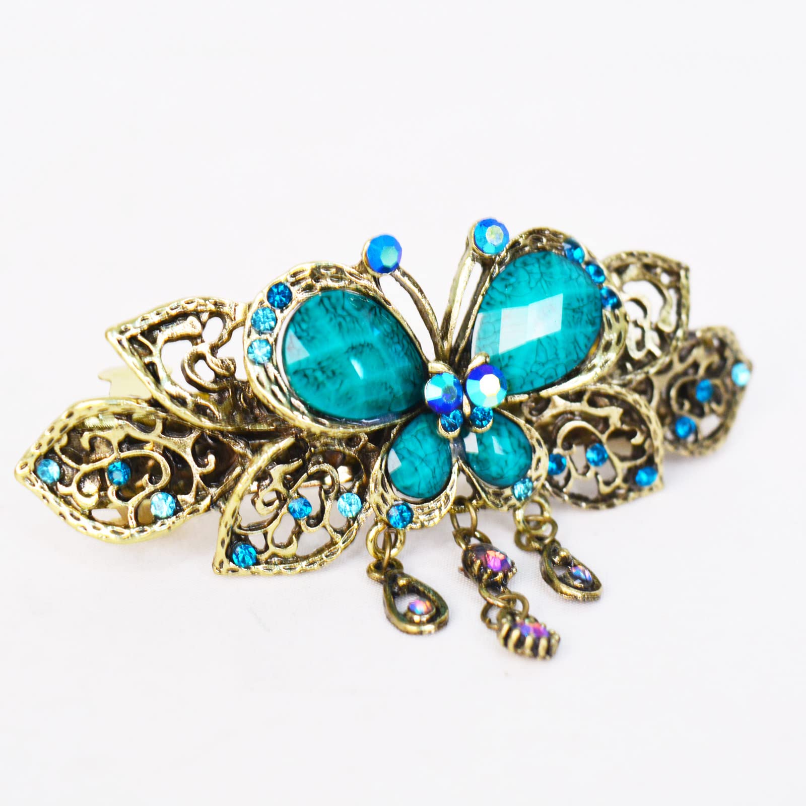 Sankuwen Women Retro Butterfly Style Hair Clips Beauty Tools (Blue)