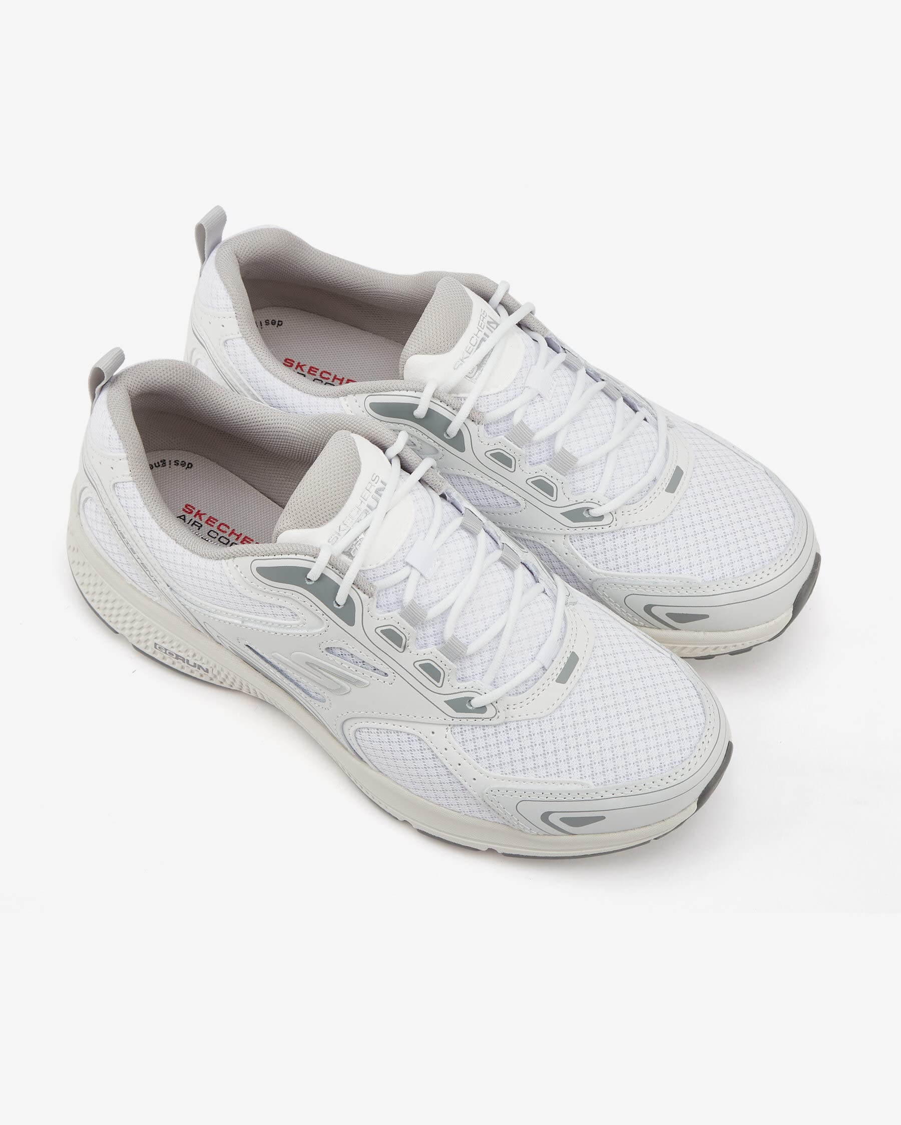 Skechers mens Gorun Consistent - Athletic Workout Running Walking Shoe With Air Cooled Foam Sneaker, White/Grey, 9.5 US