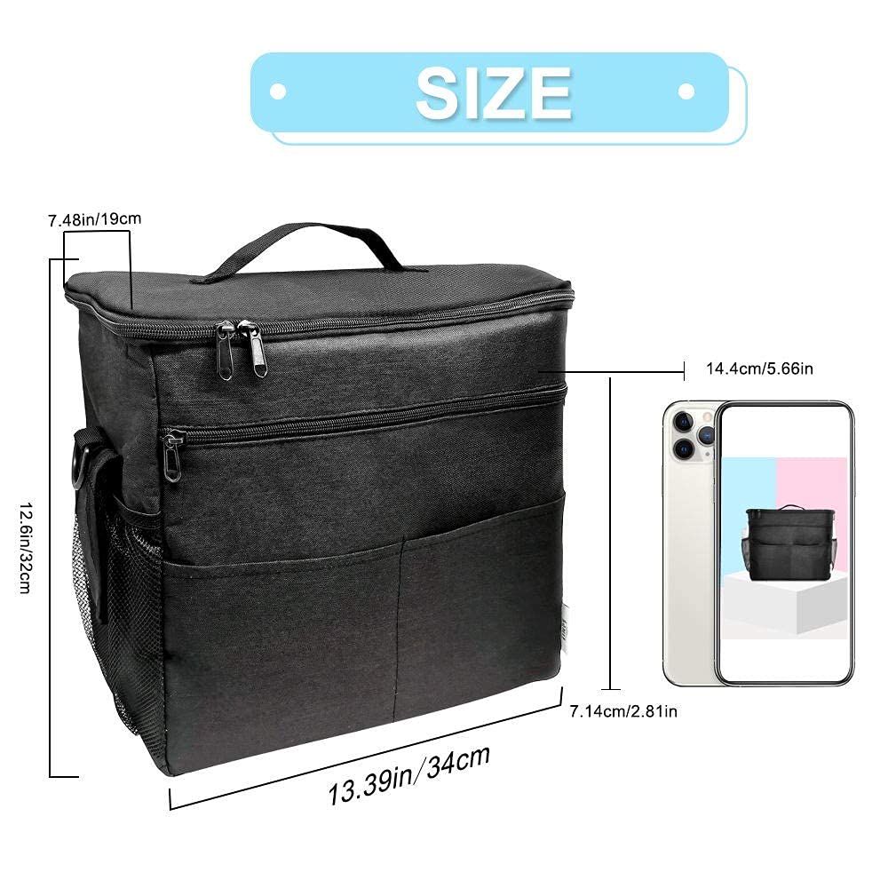 XBERSTAR Parents Organizer Bag,Universal Fit for All Baby Storage Multiple Pockets Zipper,Carrying Bottles,Diapers,Toys and Snacks (Black)