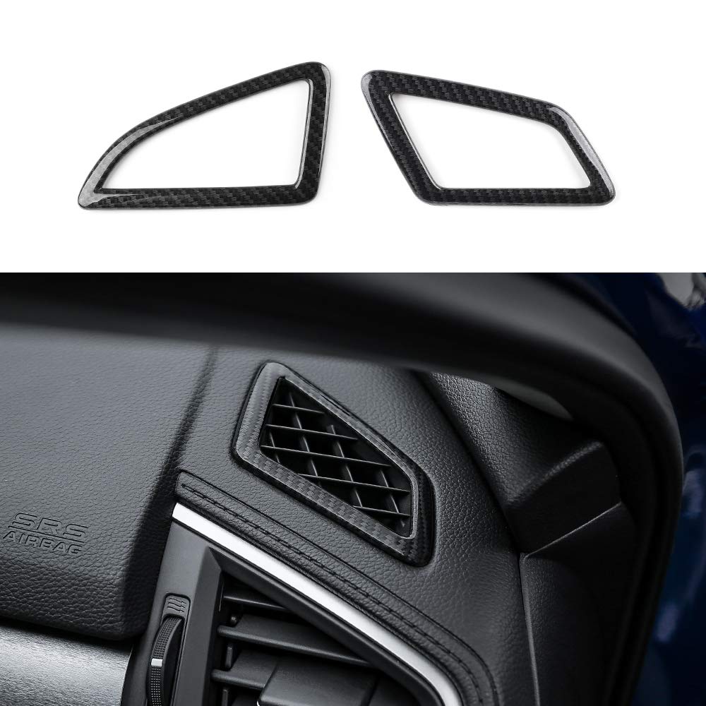 Thenice for 10th Gen Civic ABS Carbon Fiber Style Dashboard Air Vent Trims Wind Outlet Decoration Stickers for Honda Civic 2016 2017 2018 2019 2020 2021