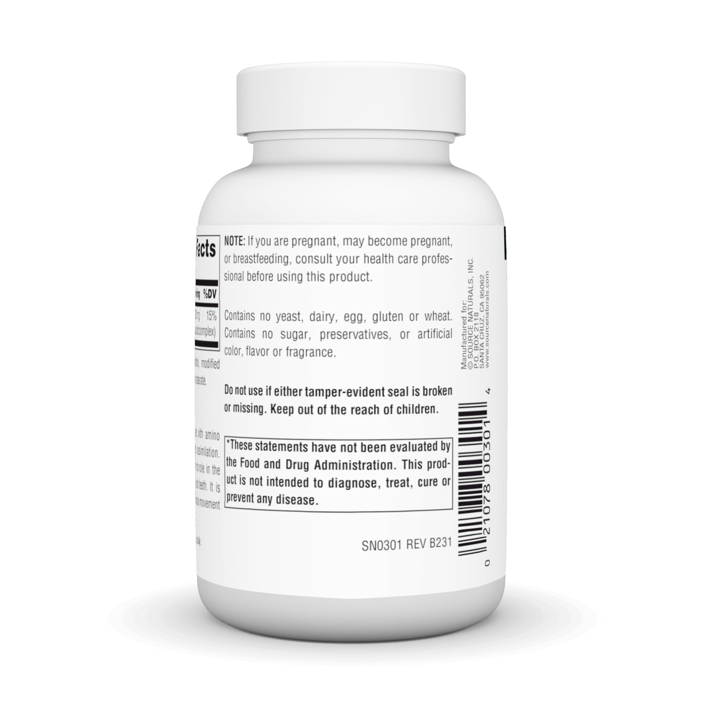 Source Naturals Calcium, Amino Acid Complex - Enhanced Absorption & Supports Bone Formation* - 100 Tablets