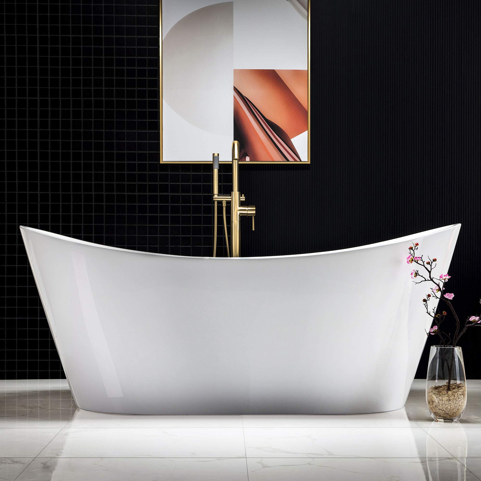 WOODBRIDGE B0017-MB-Drain &O Bathtub, Matte Black