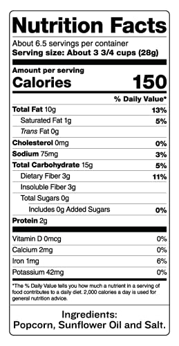 SkinnyPop Original Popcorn, Gluten Free, Vegan Popcorn, Non-GMO, Healthy Popcorn Snacks, Skinny Pop 6.7oz Party Sized Bags (6 Count)