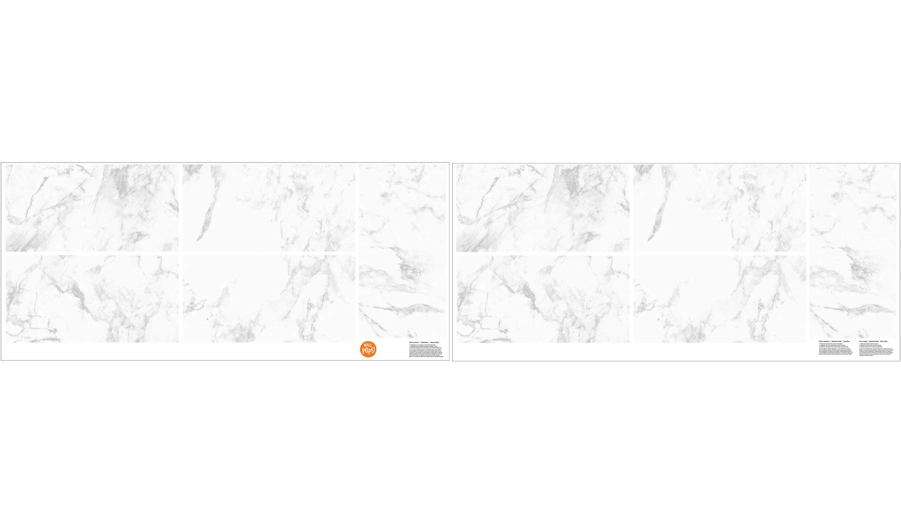 WallPops DWPK3606 Marble Stone Wall Decal, White