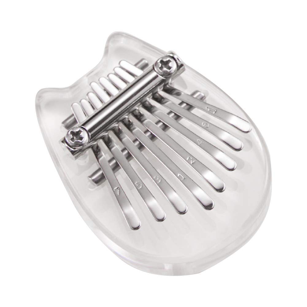 Thumb Piano, Portable Cute Mini Kalimba Beginner Musical Instrument | 8 Keys Transparent Acrylic Handheld Keyboard Pocket Finger Pendant for Children Gift
