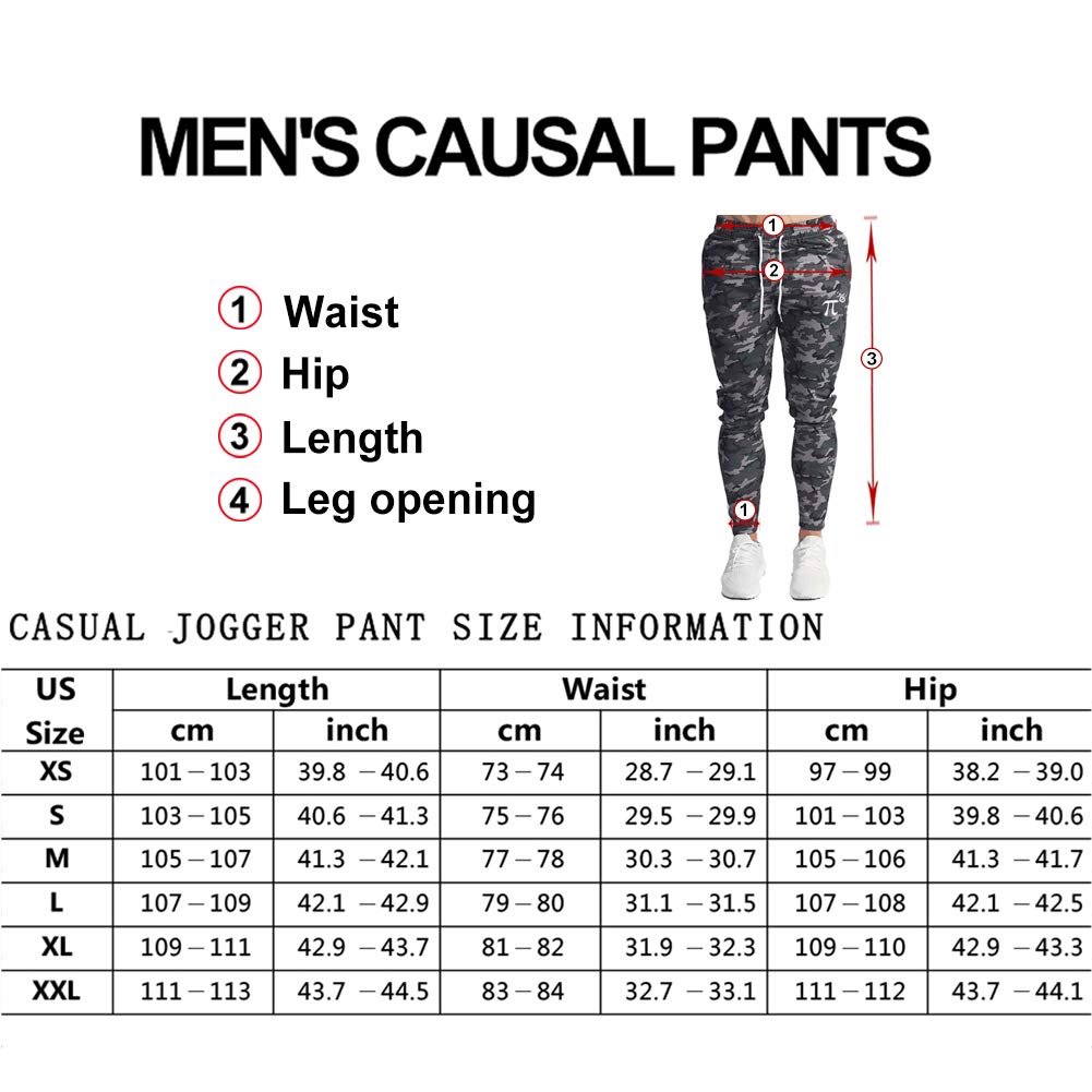 Wangdo Men's Zipper Pockets Camouflage Joggers Sweatpants for Casual Gym Workout Slim Sport Drawstring Long Pants (Green Camouflage,XL)
