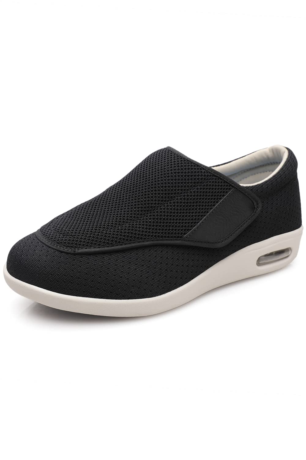 ZUMEIJIA Women's Diabetic Shoes for Women Casual Adjustable Walking Shoes Wide Shoes for Elderly Swollen Feet Non-Slip Air Cushion Bottom Fattening and Widening Black 7