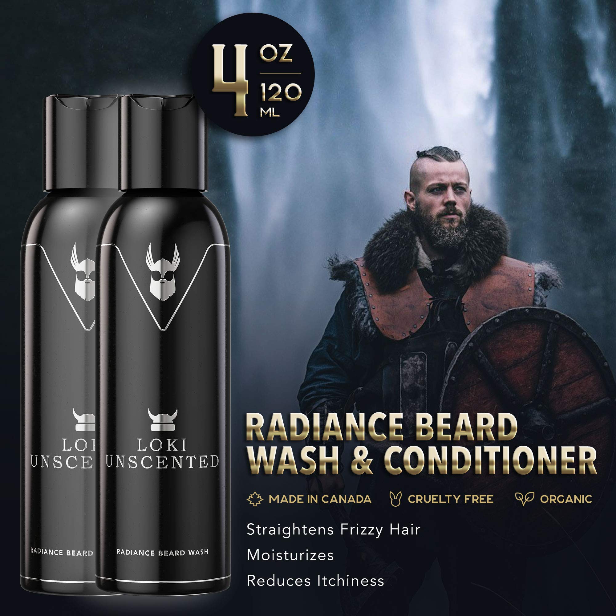 The Beard Struggle Essential Kit - Grooming Care Package for Men - Balm, Oil, Wash, Conditioner - (Silver - Loki Unscented)