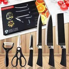 Premium 6-Piece Daily Use Sharp Knife Set with Ceramic Coating Blade - Vintage-Look Design for Greatest Kitchen Appearances.