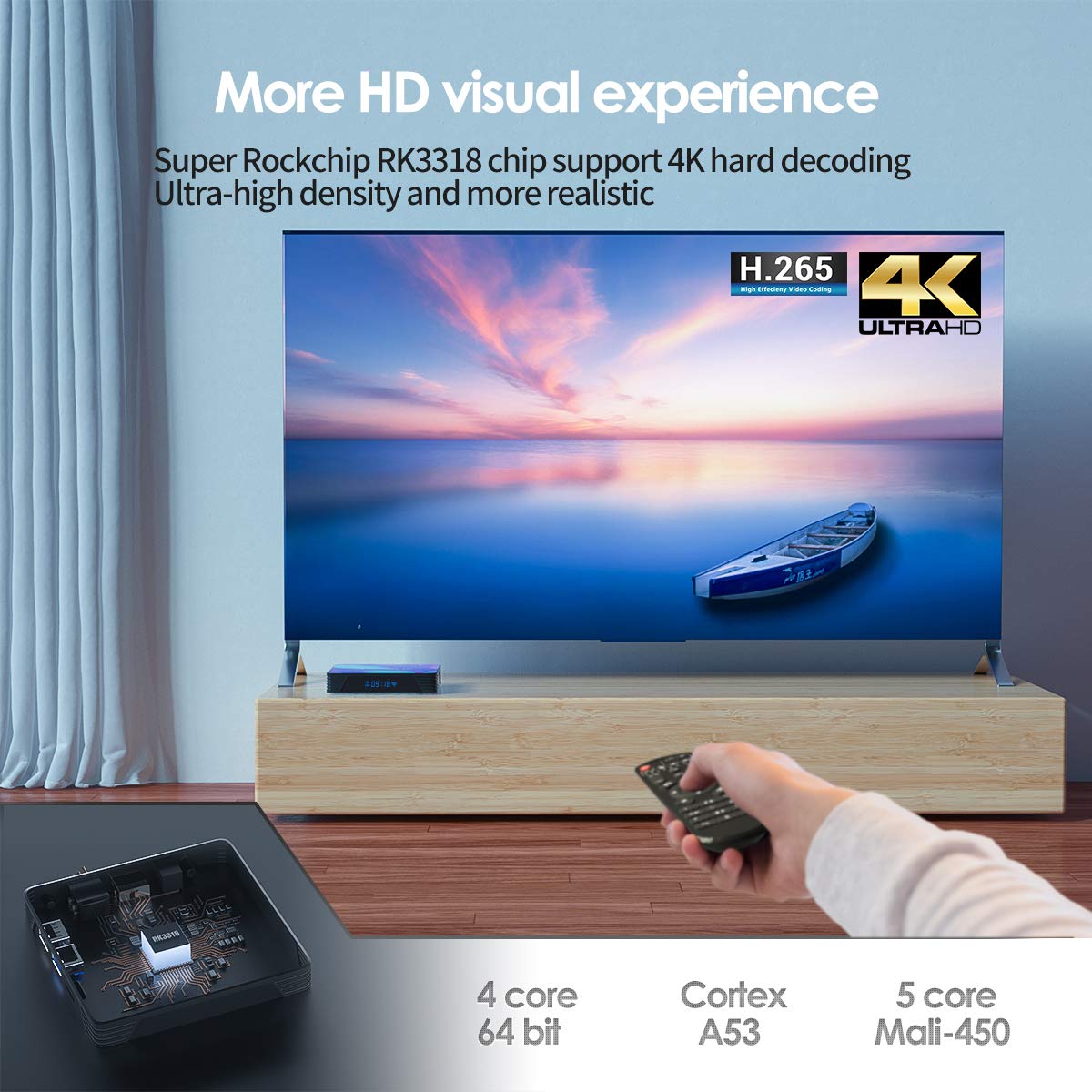 TV Box Android 11.0, YAGALA X10 TV Box with Backlit Mini Keyboard, 4GB RAM 64GB ROM RK3318 Quad-Core 64bit Cortex-A53 Support Dual-WiFi 2.4GHz/ 5GHz WiFi 4K UHD Bluetooth 4.0