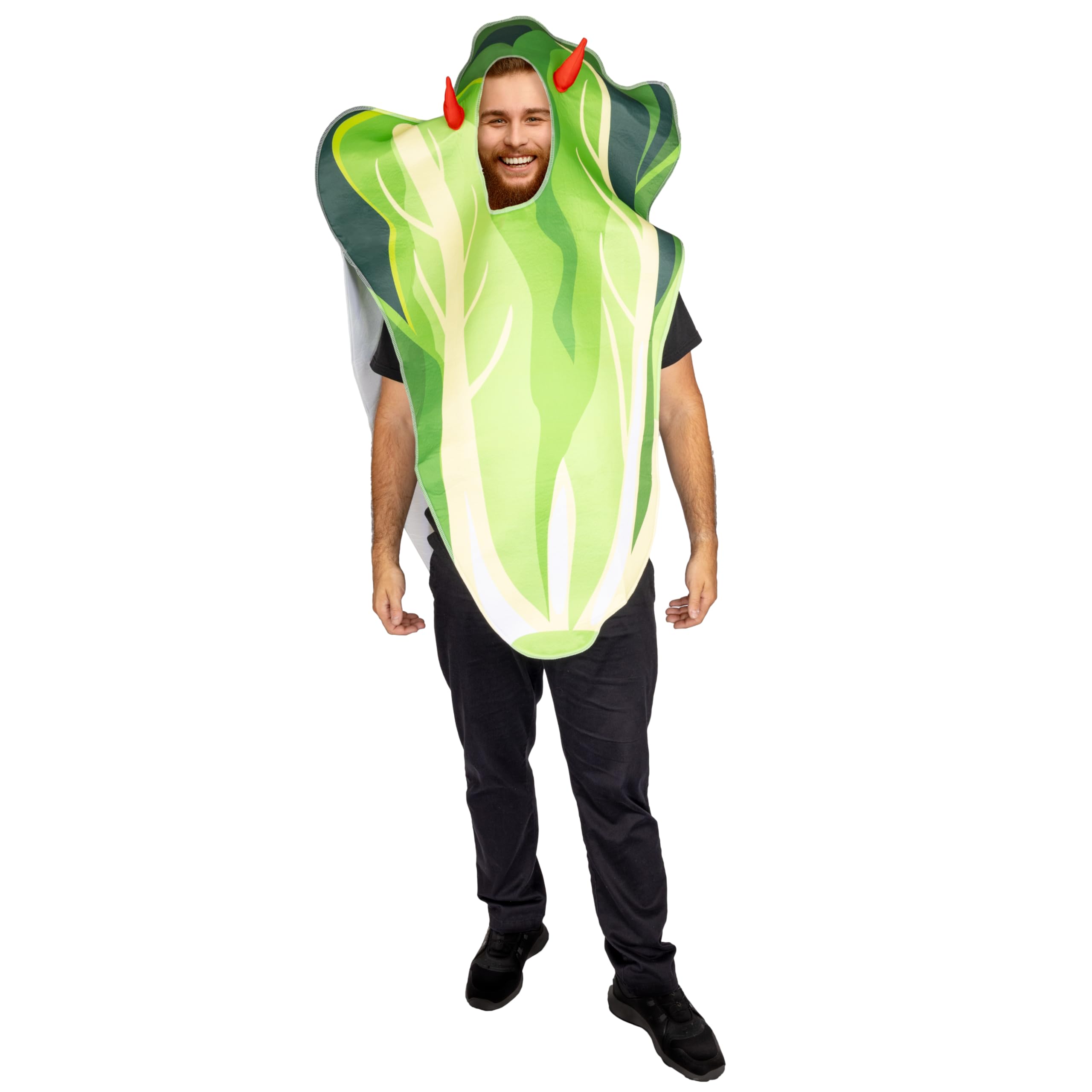Single Funny Fruit & Veggie Costume - Slip On Halloween Costume for Women and Men - One Size Fits All - Apple Costume