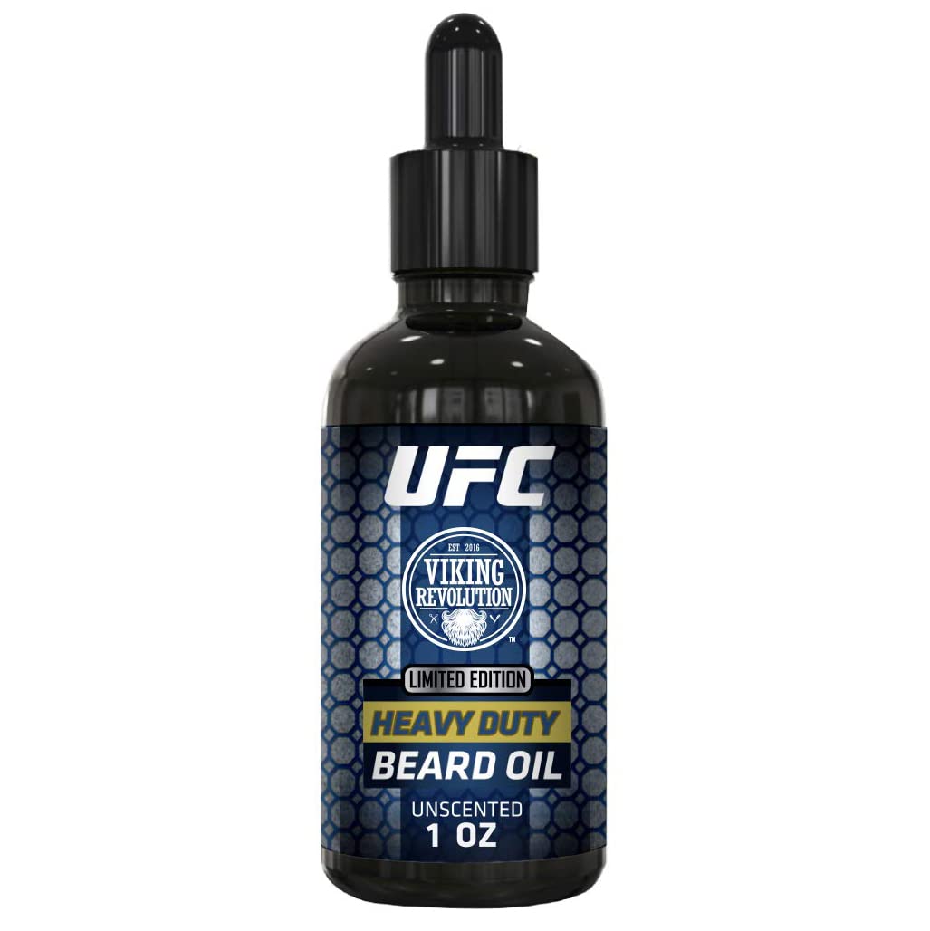 UFC Heavy Duty Beard Oil for Men - All Natural Unscented Argan, Jojoba Oils & Castor Oils - Softens, Smooths & Strengthens Beard Growth - Grooming Beard Conditioner