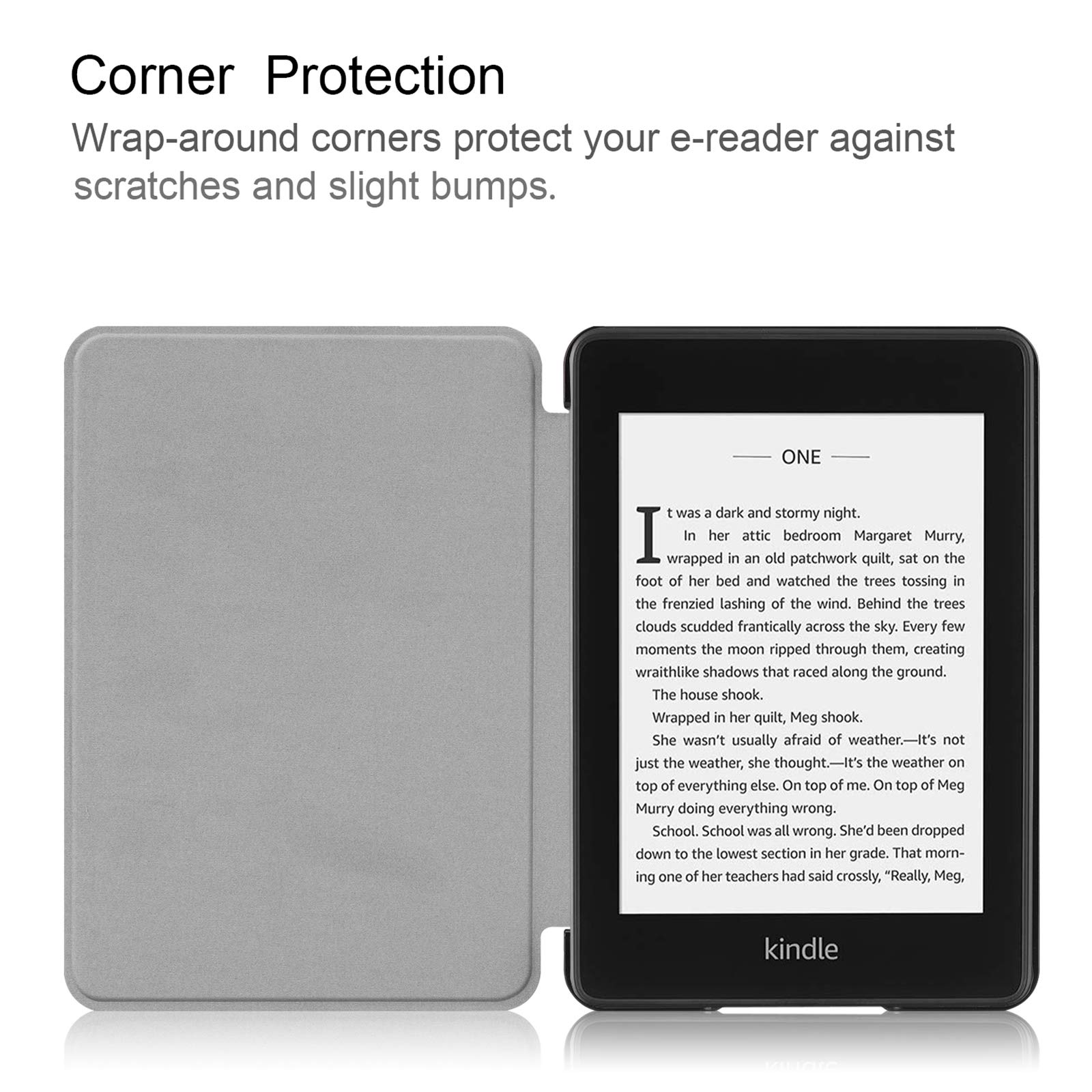 Tkkie Slimshell Case for Amazon Kindle Paperwhite (10th Generation - 2018) - PU Leather Lightweight Cover with Auto Wake / Sleep for Amazon Kindle Paperwhite E-Reader,Books