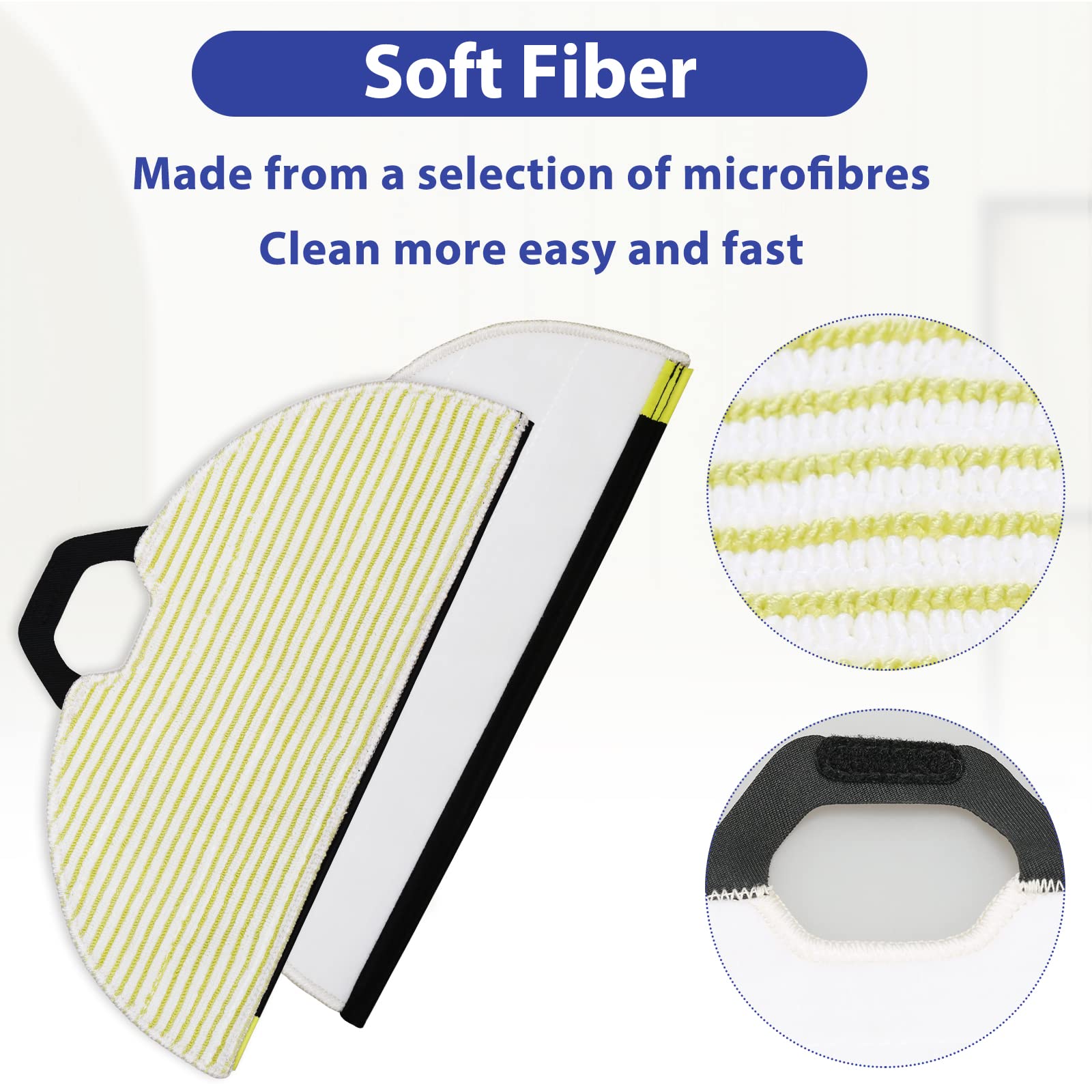 Sinnya 4 PACK RV2001WD Replacement Pad Compatible with Shark RV2001WD RV2000WD AV2001WD Robot Vacuum, Not Fit for RV2610WA Series