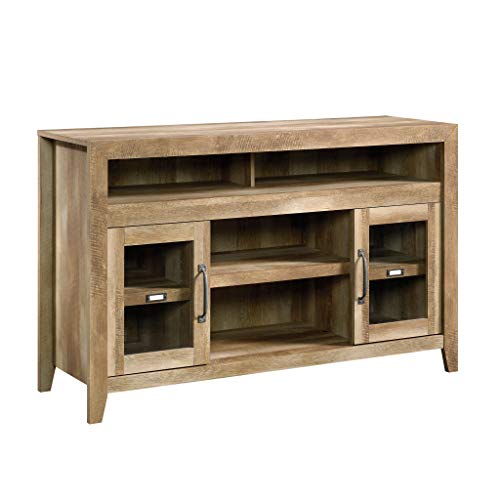 Sauder Dakota Pass Entertainment/Fireplace Credenza, For TV's up to 60", Craftsman Oak finish